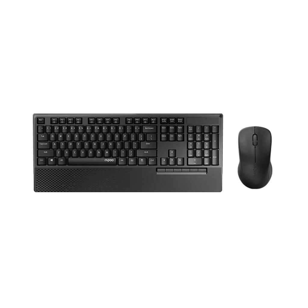 Rapoo X1960 Wireless Optical Mouse And Keyboard Spill Resistance Multimedia Hotkeys 1000dpi Black 